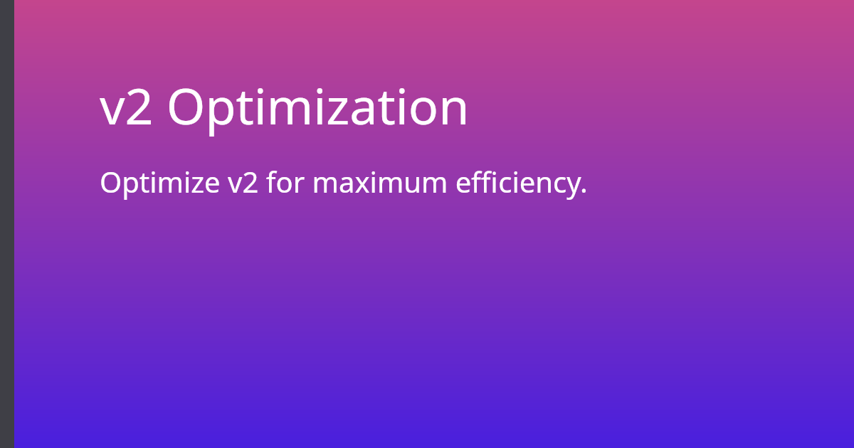 v2 Optimization | ARB Central Station